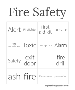 Fire Safety Bingo