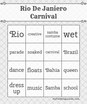 Rio De Janiero Carnival Bingo