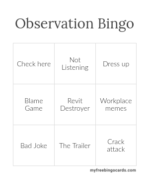 Observation Bingo