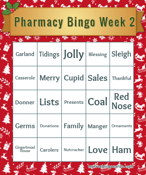 Pharmacy Bingo Week 2