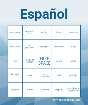 Print 100+ Español Bingo Cards