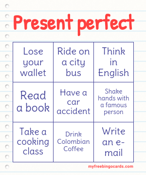 Present perfect Bingo
