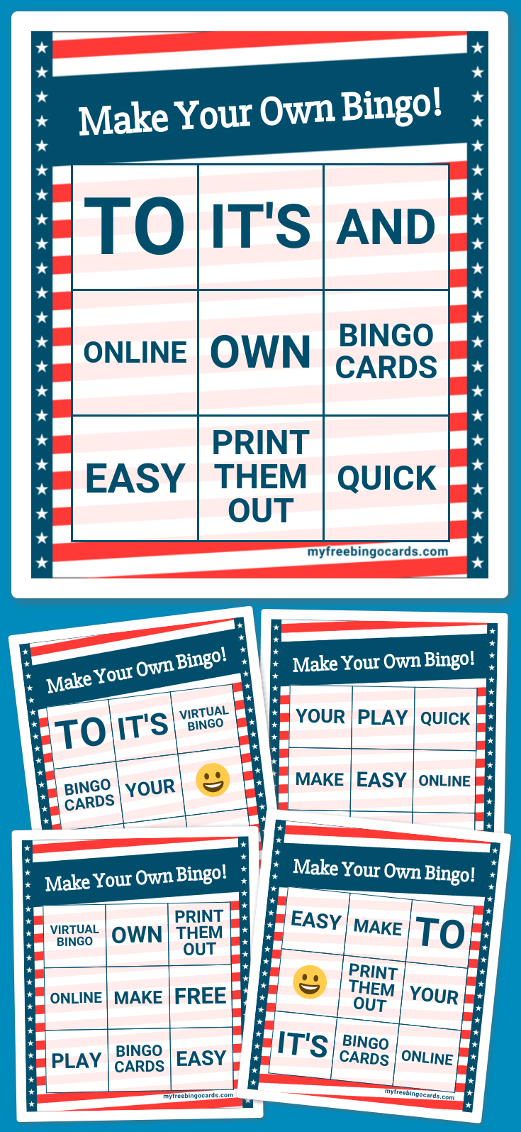 Virtual Make Your Own Bingo!