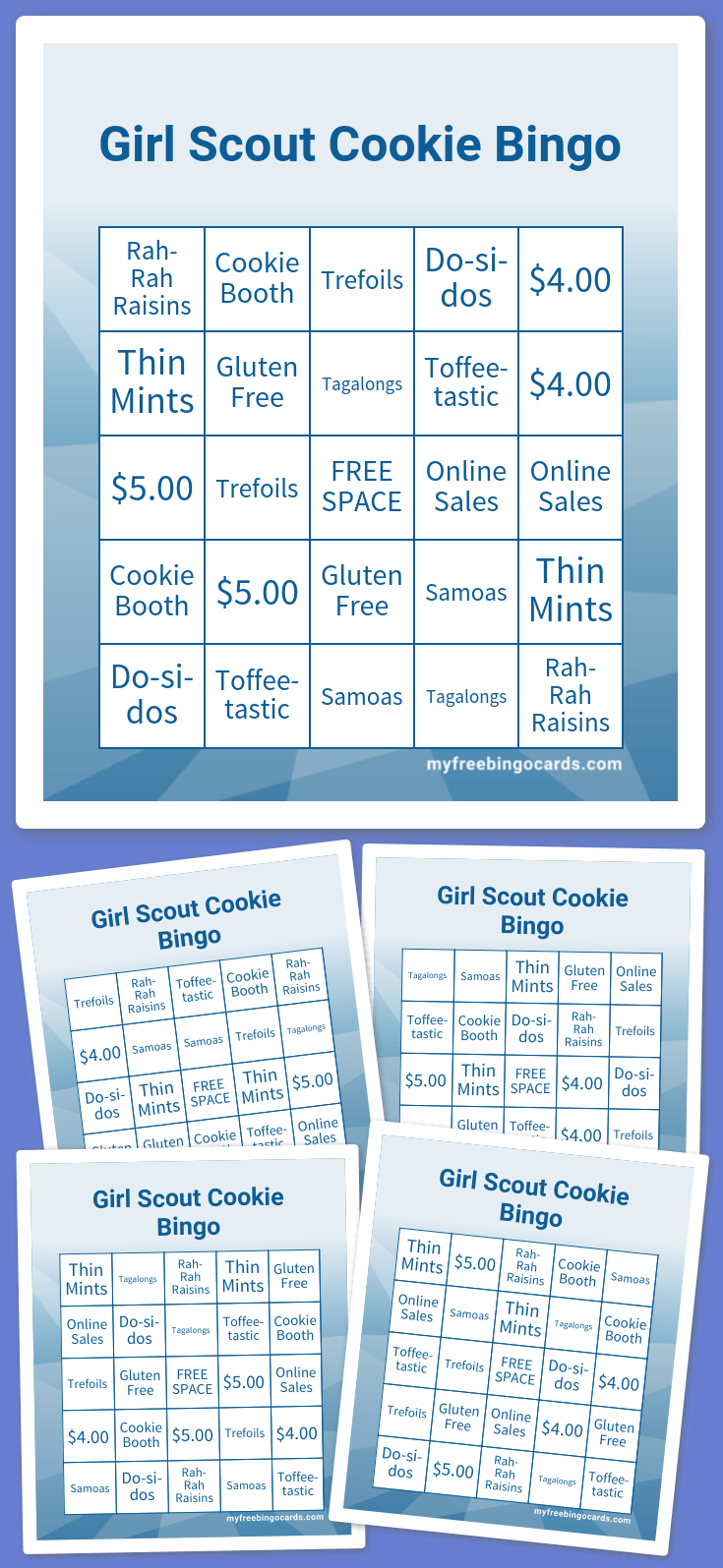 Virtual Girl Scout Cookie Bingo