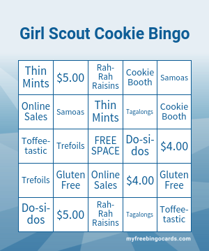 Print 100+ Girl Scout Cookie Bingo Cards