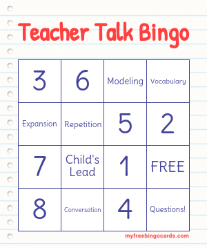 Teacher Talk Bingo