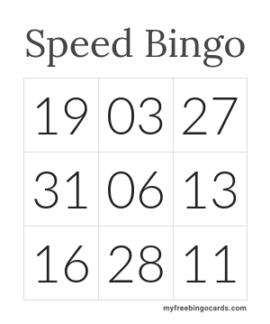 Speed Bingo