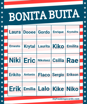BONITA BUITA BINGO