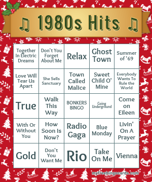 1980s Hits ♫ Bingo