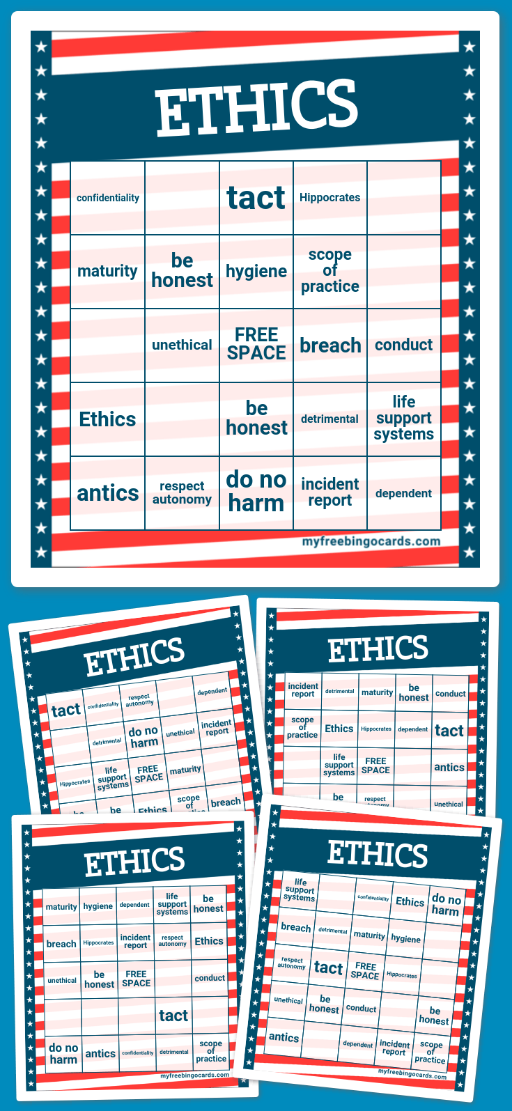 Virtual ETHICS BINGO