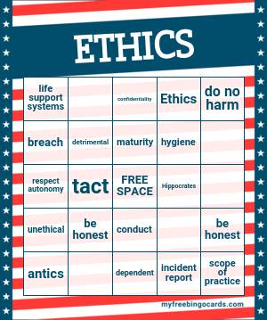 PRINT 100+ ETHICS BINGO CARDS