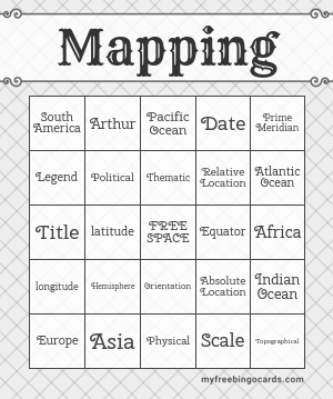 Mapping Bingo