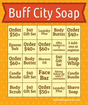 Buff City Soap Bingo
