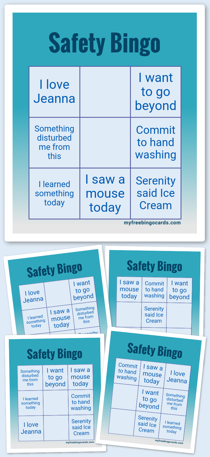 Virtual Safety Bingo