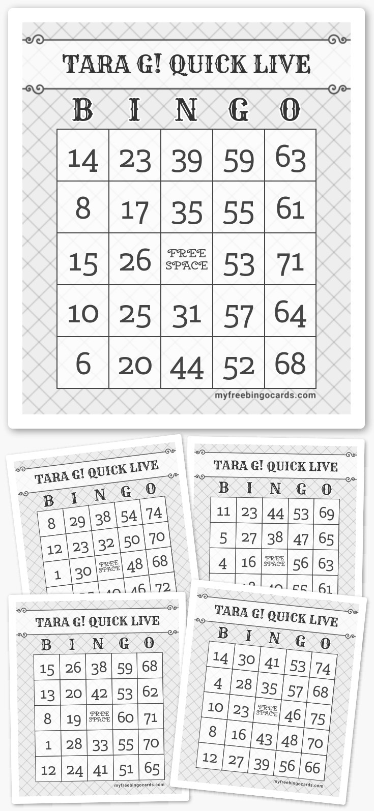 Virtual TARA G! QUICK LIVE BINGO