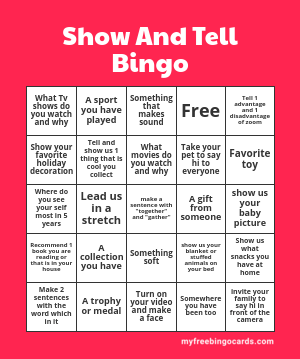 Show And Tell Bingo