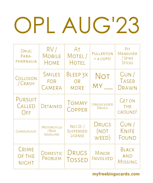 OPL AUG'23 BINGO