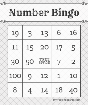 Print 100+ Number Bingo Cards