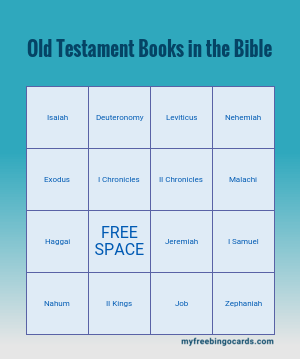 Old Testament Books in the Bible Bingo