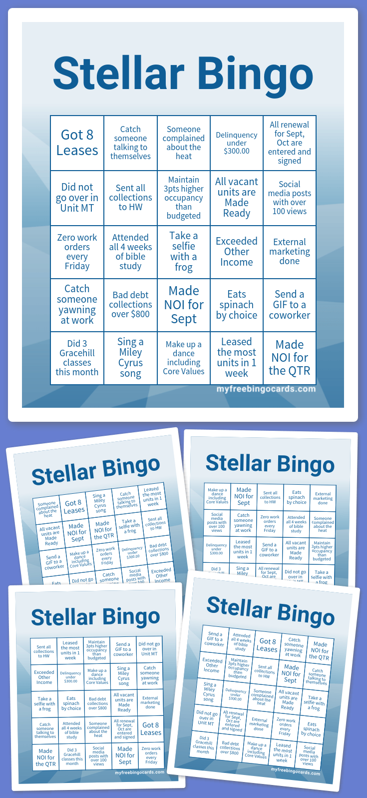 Virtual Stellar Bingo