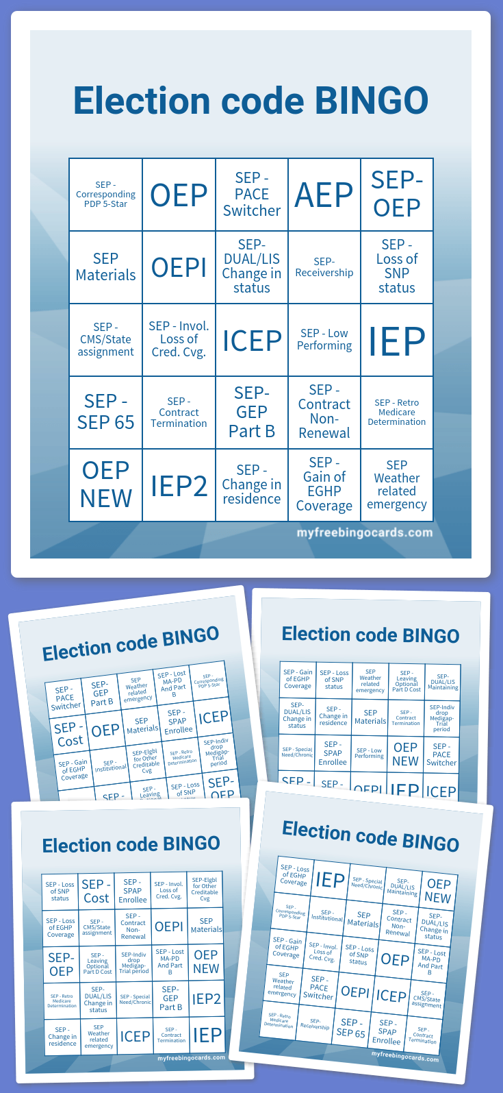 Virtual Election code BINGO