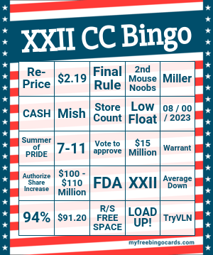 XXII CC Bingo