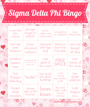Sigma Delta Phi Bingo