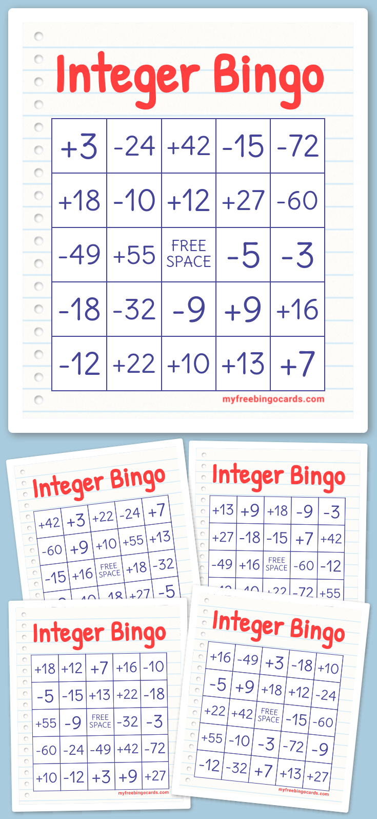 Virtual Integer Bingo