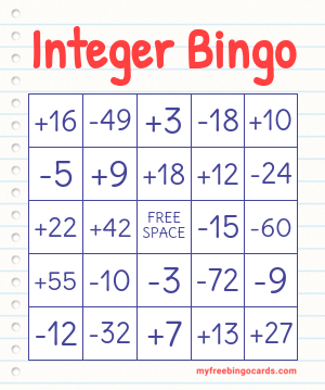 Print 100+ Integer Bingo Cards