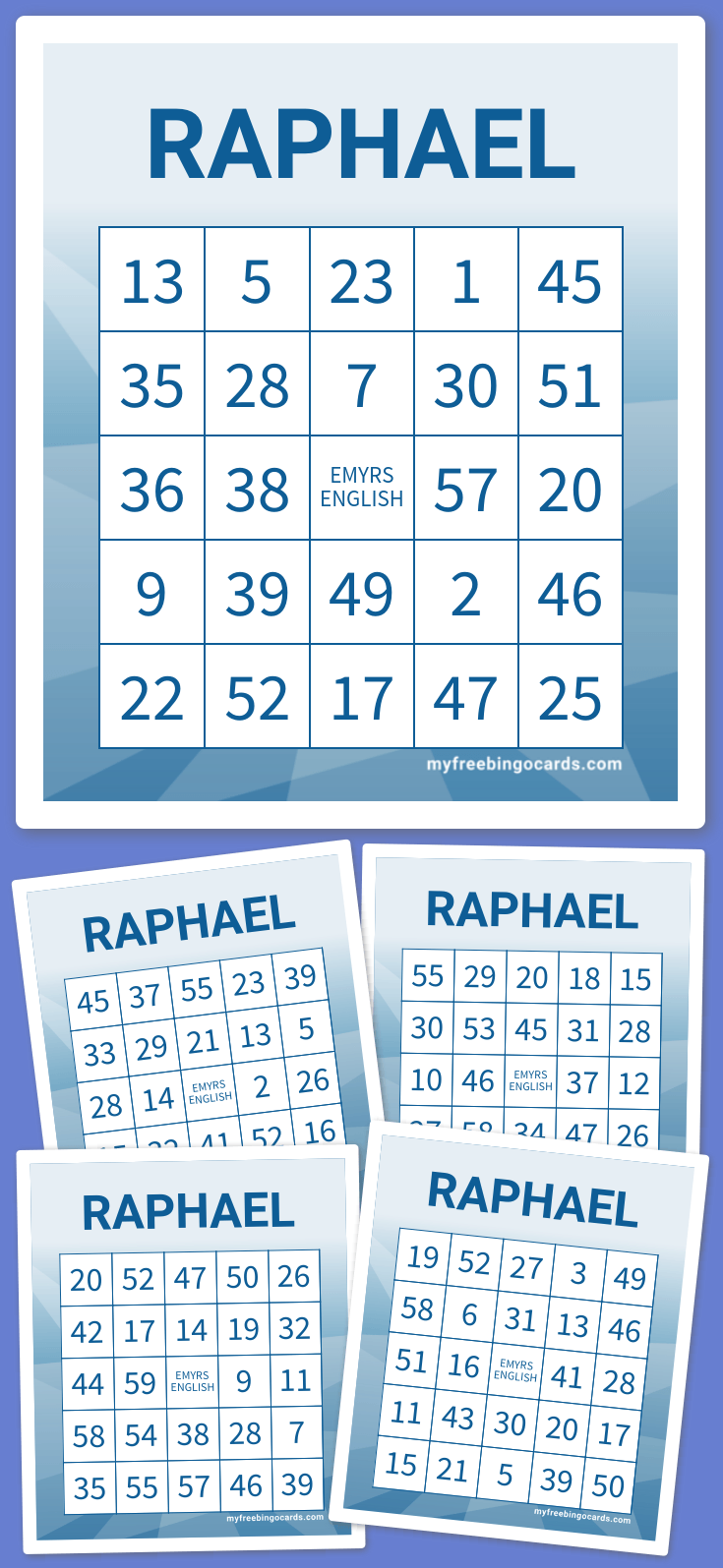 Virtual RAPHAEL BINGO