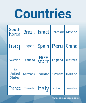 Countries Bingo