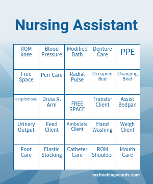 Nursing Assistant Bingo