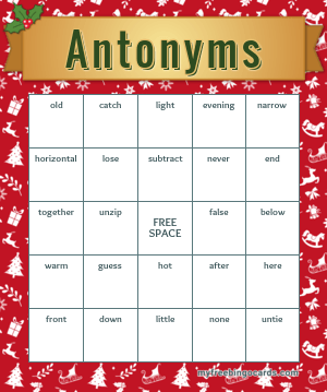 Antonyms Bingo