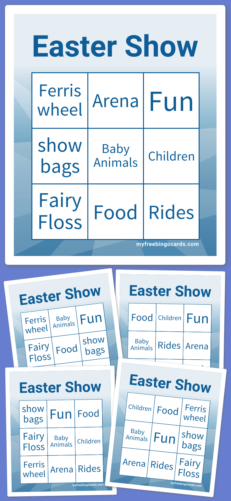 Virtual Easter Show Bingo