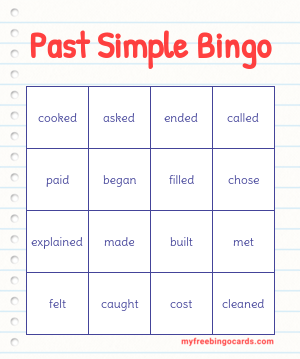 Past Simple Bingo