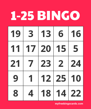 1-25 BINGO