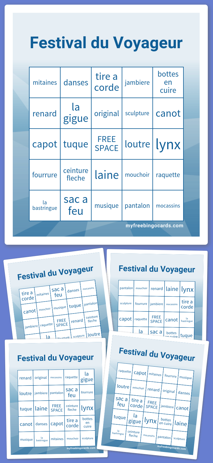 Virtual Festival du Voyageur Bingo