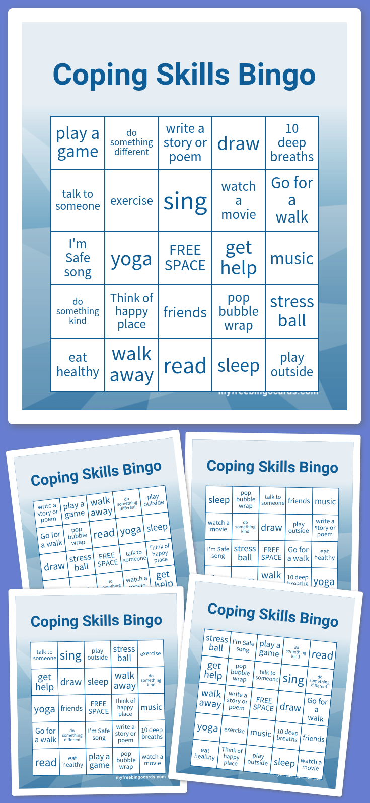 Virtual Coping Skills Bingo