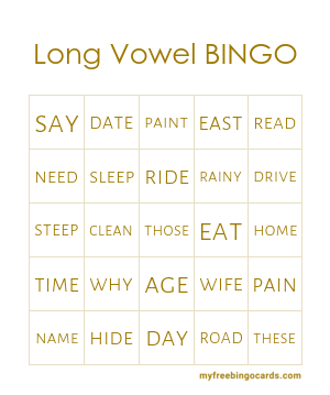 Long Vowel BINGO