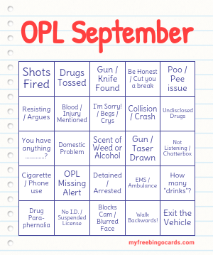 OPL September Bingo