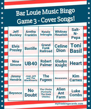 Bar Louie Music Bingo Game 3 - Cover…