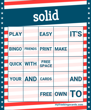 Print 100+ solid bingo cards