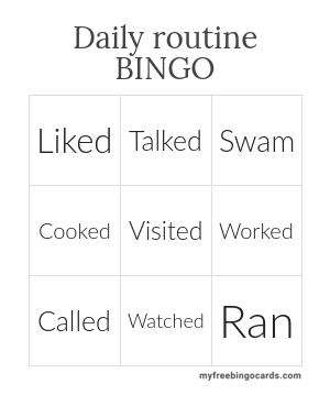 Daily routine BINGO