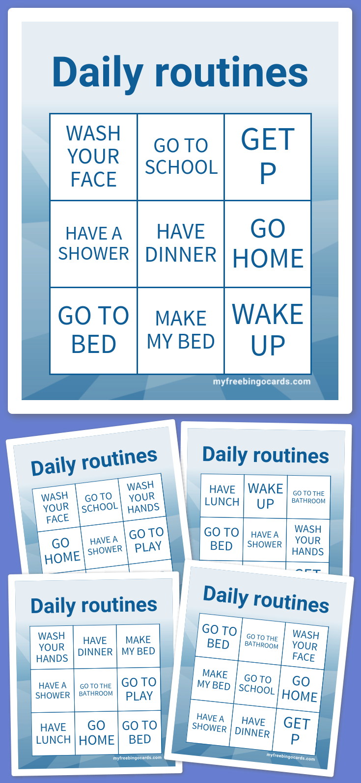 Virtual Daily routines Bingo