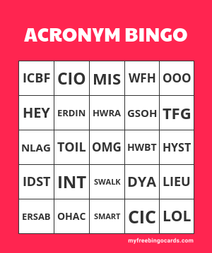 ACRONYM BINGO