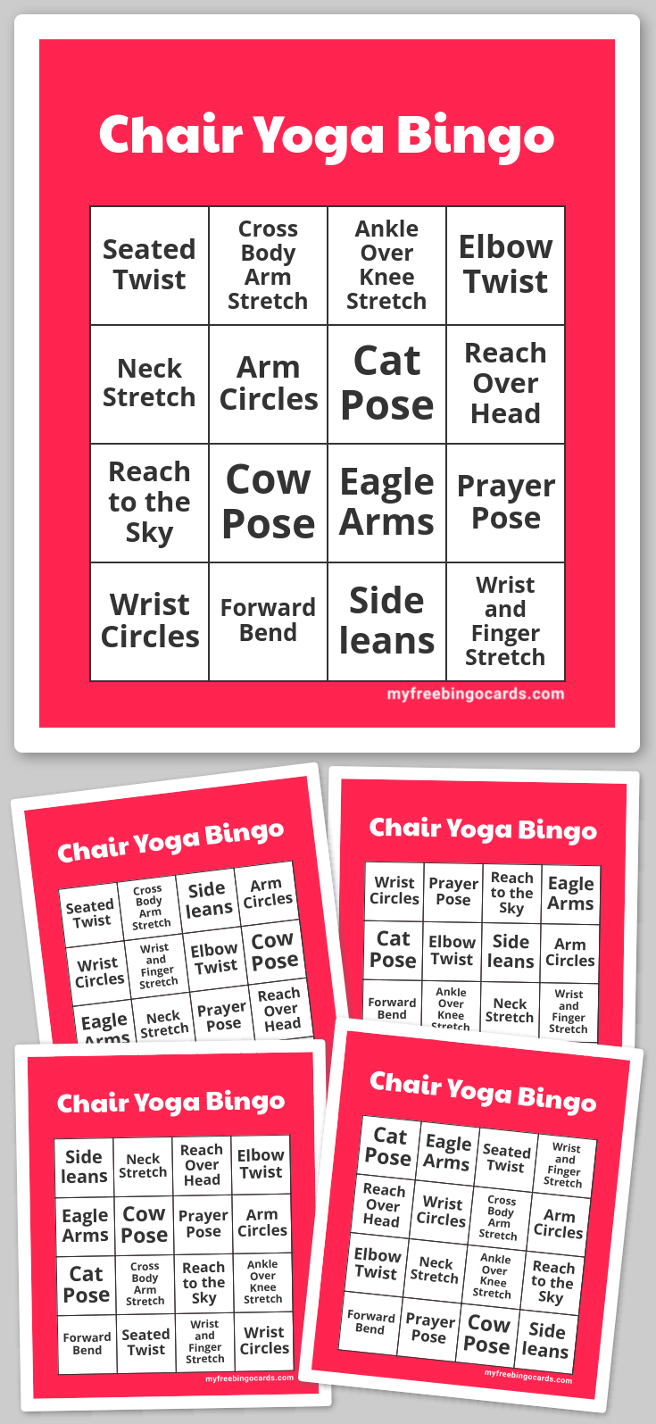 Virtual Chair Yoga Bingo