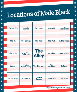 Print 100+ Locations of Male Black Bingo Cards