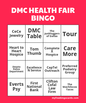DMC HEALTH FAIR BINGO