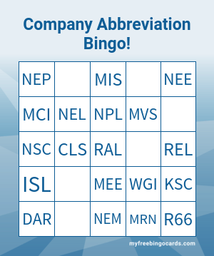 Company Abbreviation Bingo!