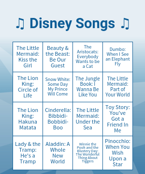 Disney Songs ♫ Bingo